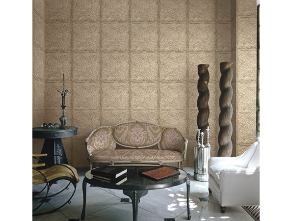 Villa Toscana Vanilla Wall and Ceiling Tiles on Unpasted Wallpaper ...