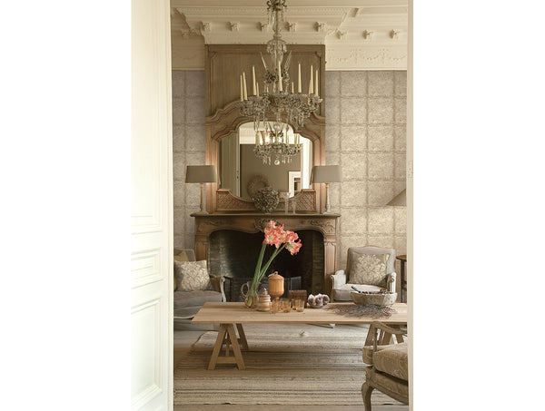 Villa Toscana Vanilla Wall and Ceiling Tiles on Unpasted Wallpaper ...
